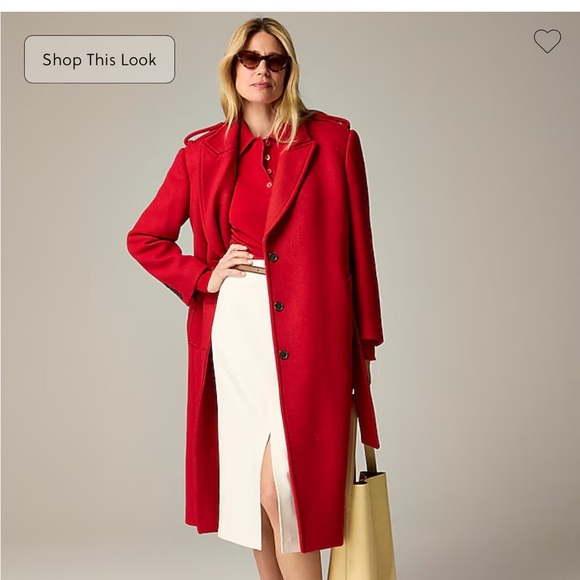 J. Crew | Jackets & Coats | Jcrew Chic Red Belted Coat | Poshmark